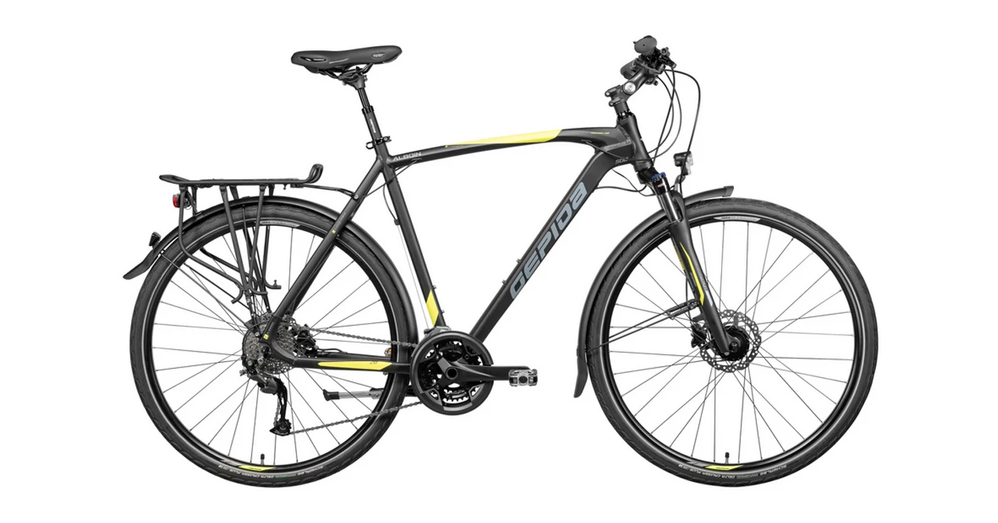 Gepida Alboin 500 28 M 27S férfi Trekking Kerékpár matt fekete-lime ...