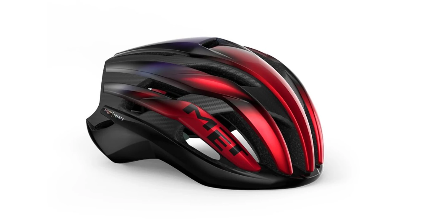 MET Trenta 3K Carbon Mips® kerékpáros sisak matt piros-iridescent 52-56 ...