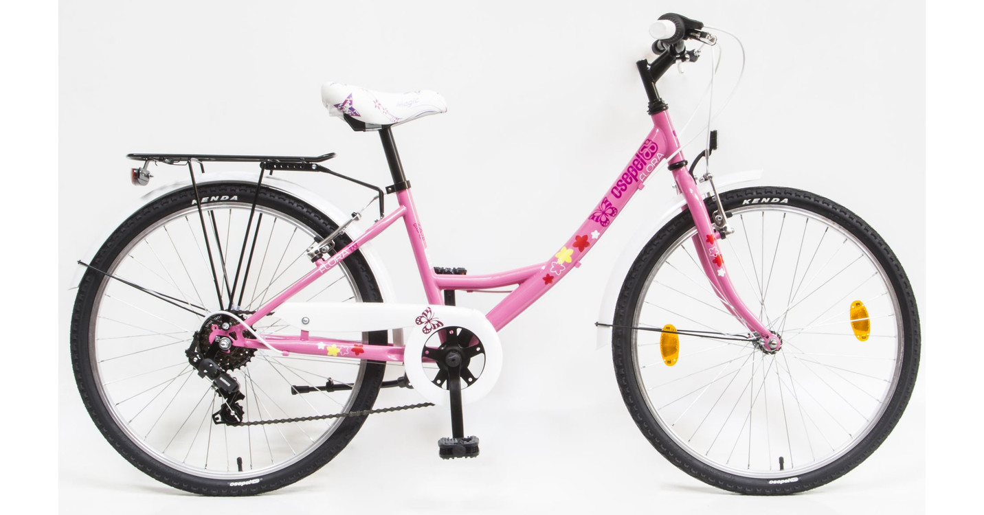 Csepel Flora 24 6SP 20 Gyerek Kerékpár rózsaszín pillangó | Kerékpár Webshop | Akciós kerékpárok